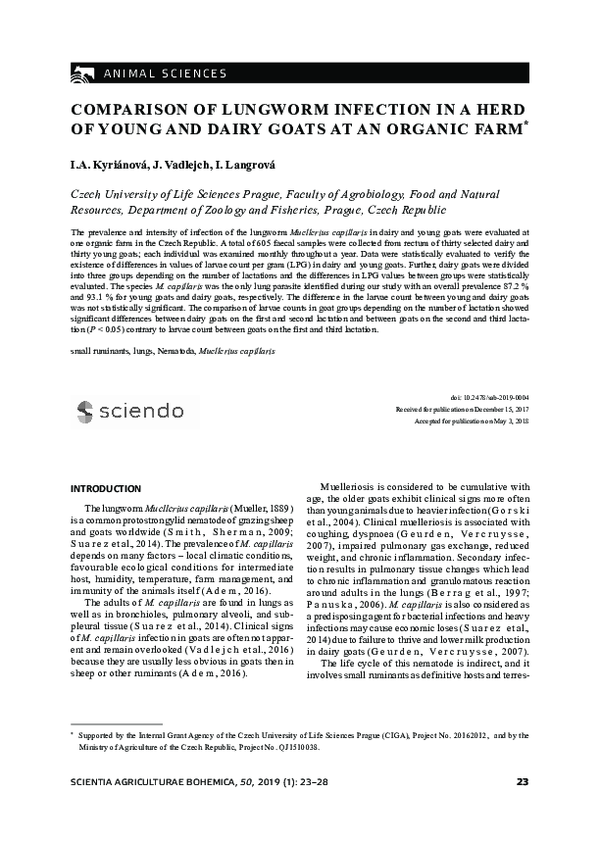 (PDF) Comparison of Lungworm Infection in a Herd of Young and Dairy ...