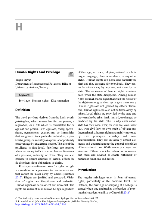 (PDF) Human Rights and Privilege