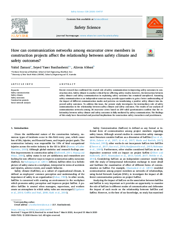 (PDF) How can communication networks among excavator crew members in ...