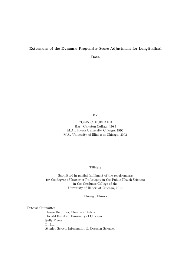Pdf Extensions Of The Dynamic Propensity Score Adjustment For Longitudinal Data