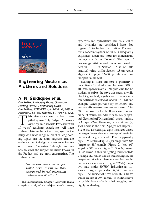 (PDF) Engineering Mechanics: Problems and Solutions A. N. Siddiquee et ...