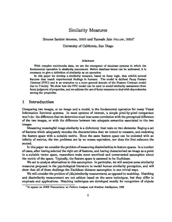 (PDF) Similarity measures | Ramesh Jain - Academia.edu