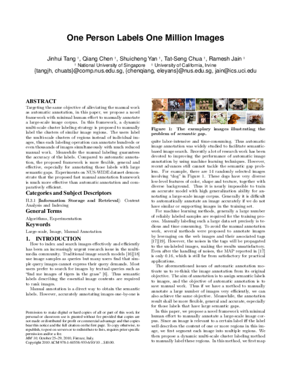 (PDF) One person labels one million images