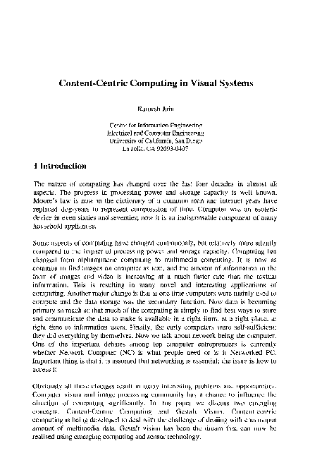 (PDF) Content-centric computing in visual systems