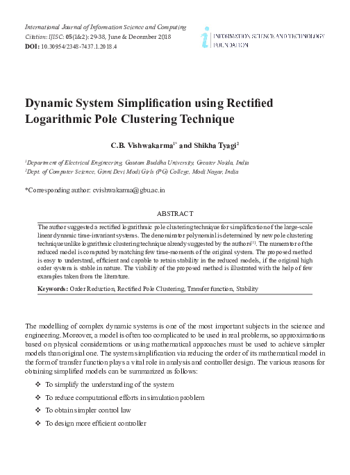 (PDF) Dynamic System Simplification using Rectified Logarithmic Pole ...