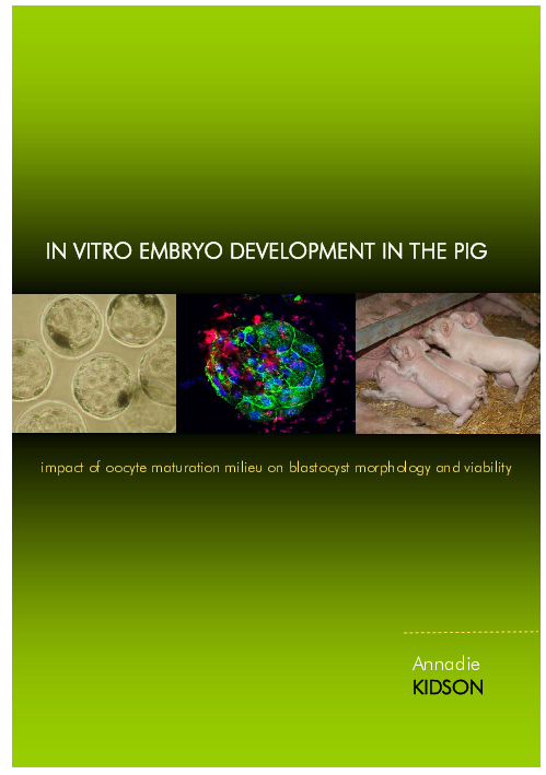 (PDF) In vitro embryo development in the pig: impact of oocyte ...