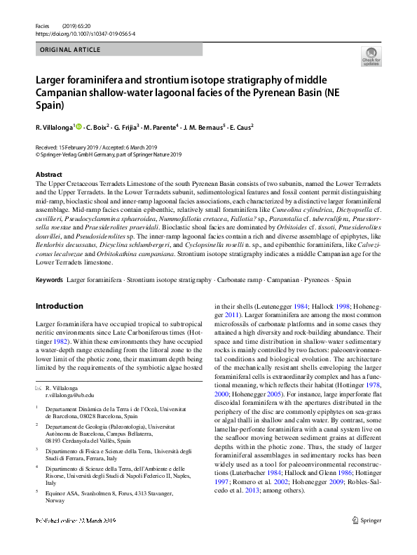 (PDF) Larger foraminifera and strontium isotope stratigraphy of middle ...