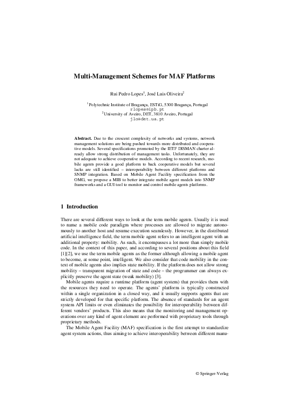 (PDF) Multi-management Schemes for MAF Platforms