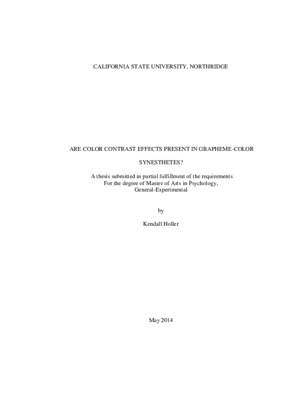 (PDF) CALIFORNIA STATE UNIVERSITY, NORTHRIDGE ARE COLOR CONTRAST ...