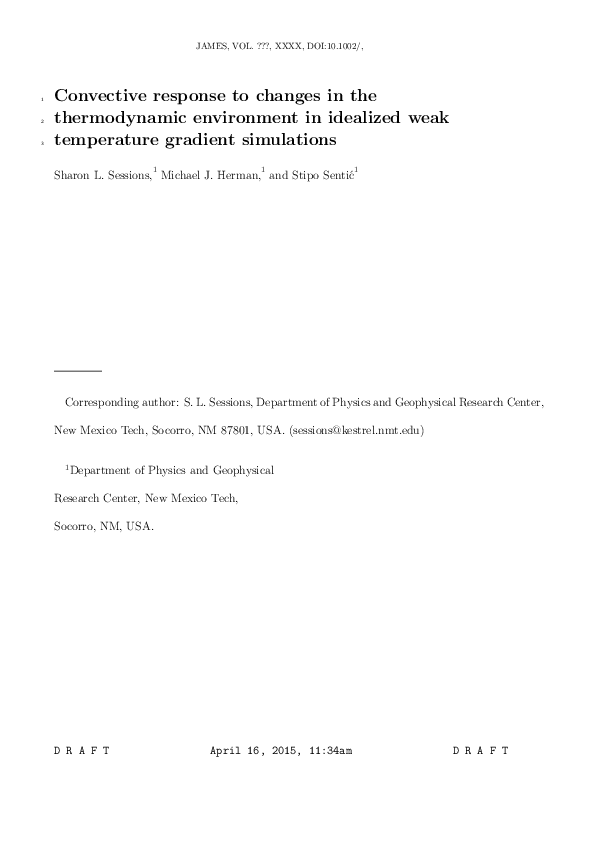 (PDF) Convective response to changes in the thermodynamic environment ...