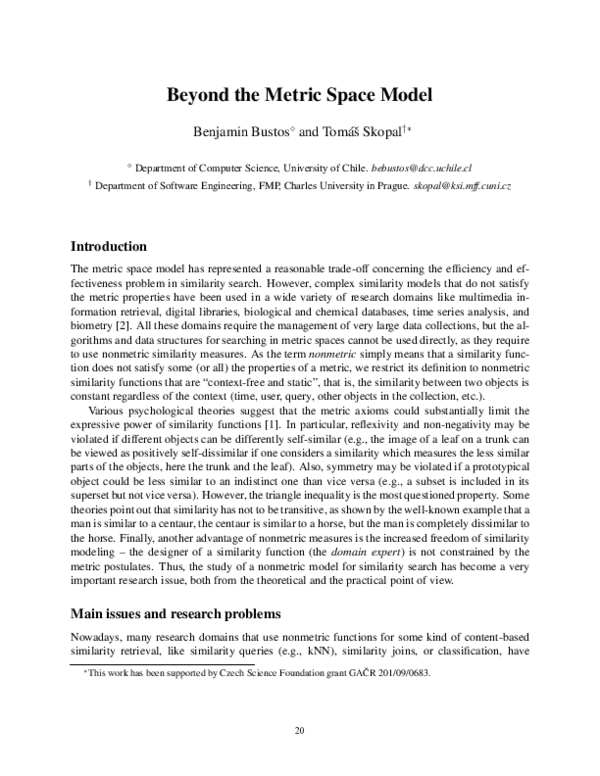 (PDF) Beyond the metric space model