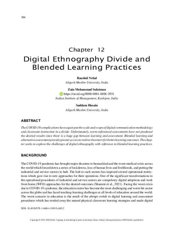 (PDF) Digital Ethnography Divide and Blended Learning Practices