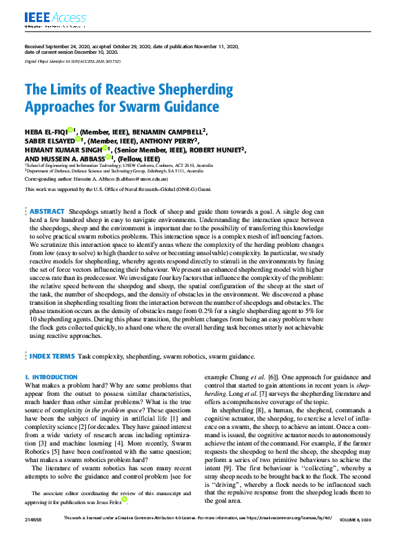 (PDF) The Limits of Reactive Shepherding Approaches for Swarm Guidance