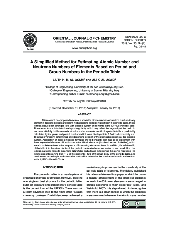 (PDF) A Simplified Method for Estimating Atomic Number and Neutrons ...