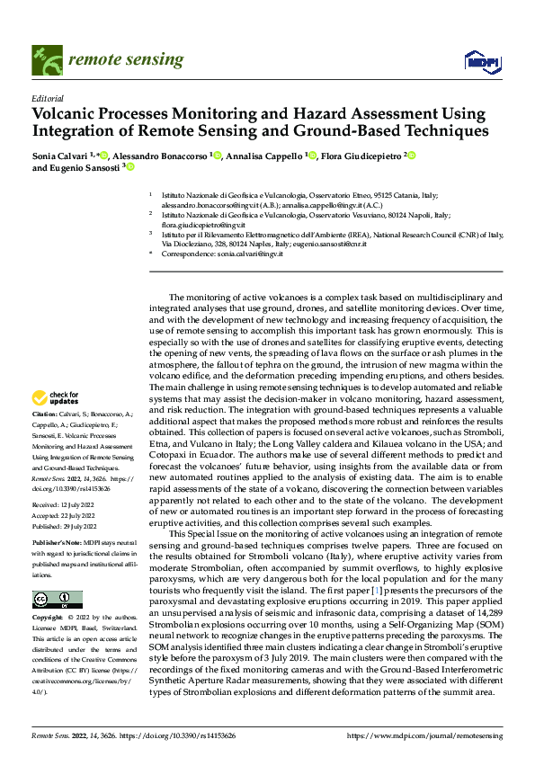 (PDF) Volcanic Processes Monitoring and Hazard Assessment Using ...