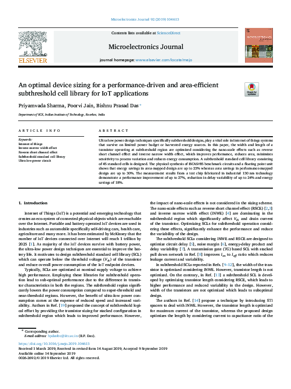 Pdf An Optimal Device Sizing For A Performance Driven And Area