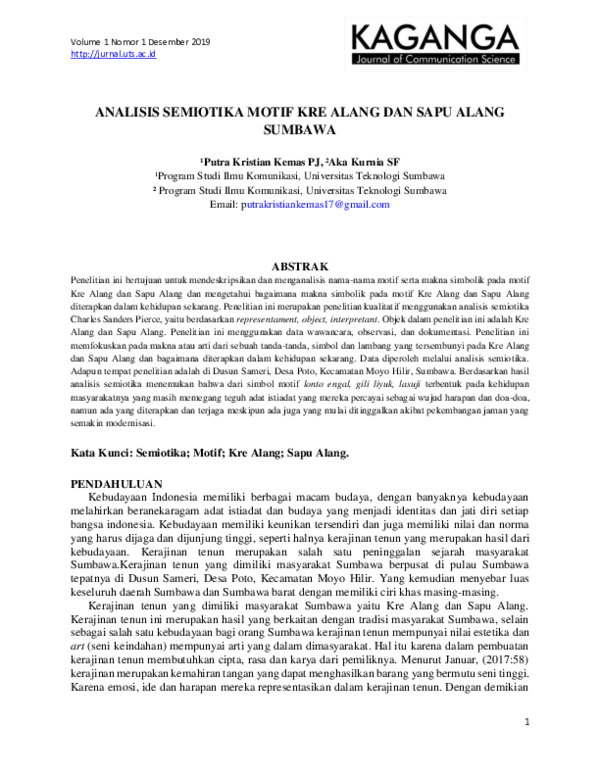 (PDF) Analisis Semiotika Motif Kre Alang Dan Sapu Alang Sumbawa | AKA ...