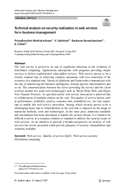 (PDF) Technical analysis on security realization in web services for e-business management ...