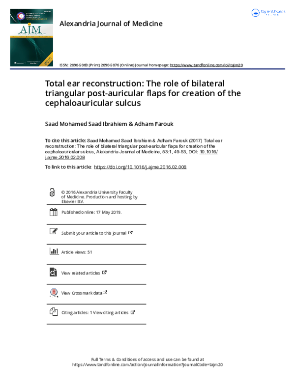 (PDF) Total ear reconstruction: The role of bilateral triangular post ...