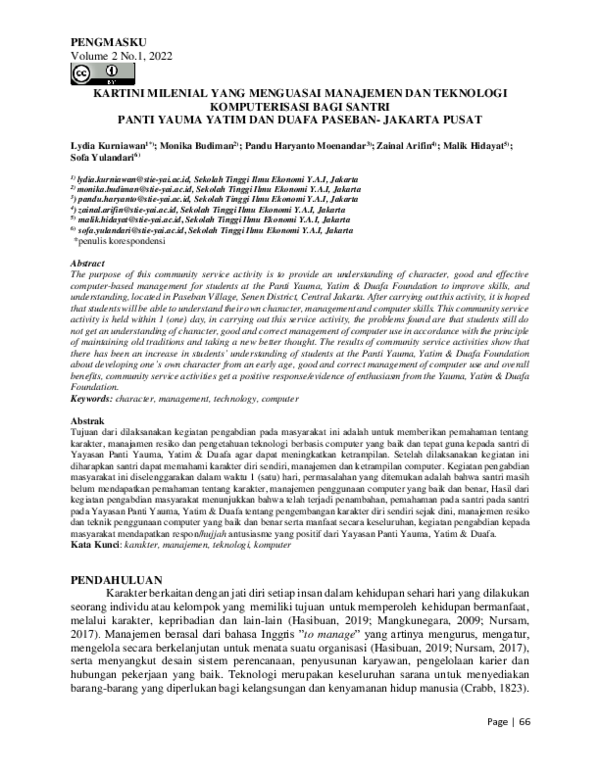 (PDF) Kartini Milenial Yang Menguasai Manajemen Dan Teknologi ...