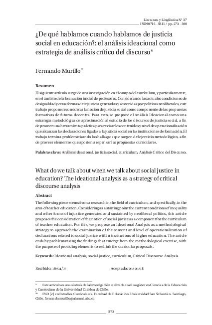 (PDF) ¿De qué hablamos cuando hablamos de justicia social en educación ...