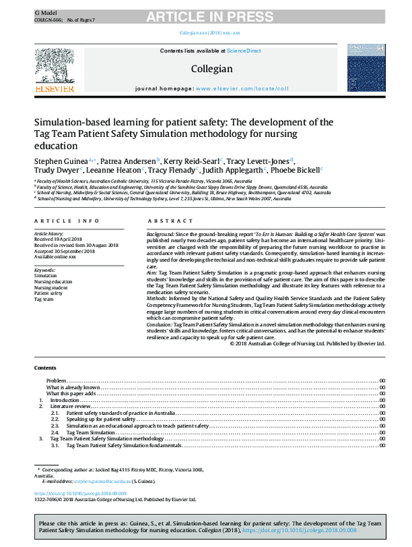 (PDF) Simulation-based learning for patient safety: The development of ...