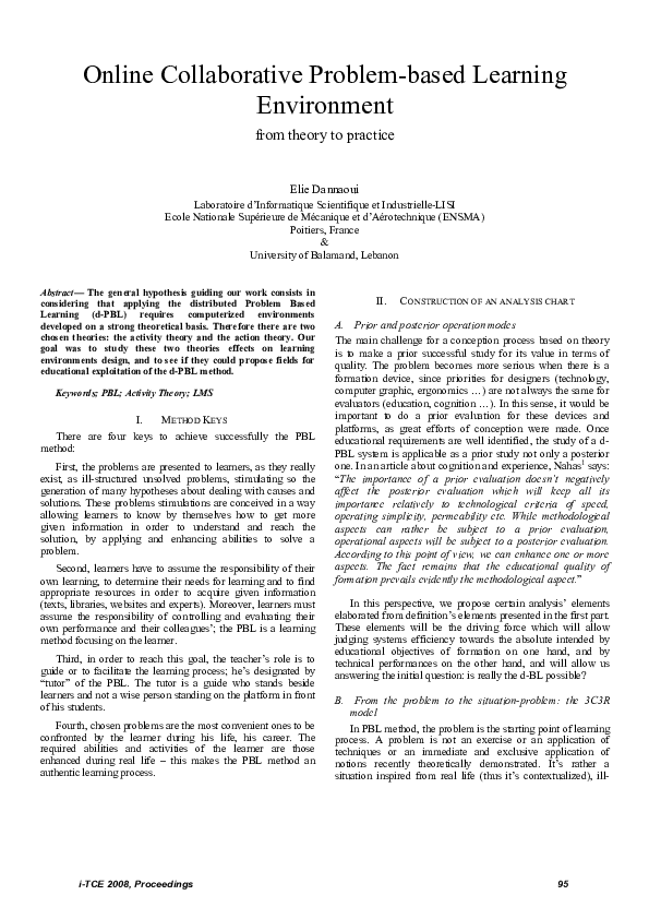 (PDF) Online Collaborative Problem-Based Learning Environments: From Theory To Practice