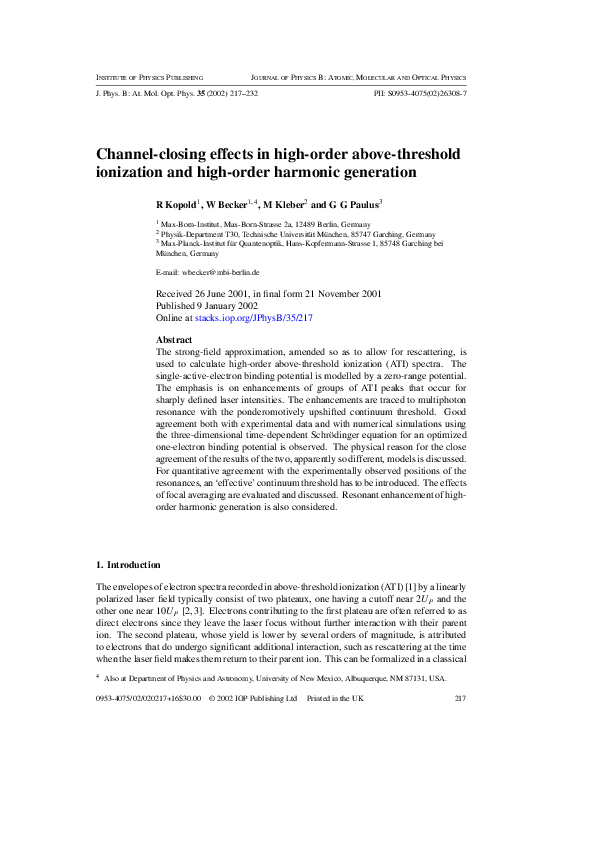 (PDF) Channel-closing effects in high-order above-threshold ionization ...