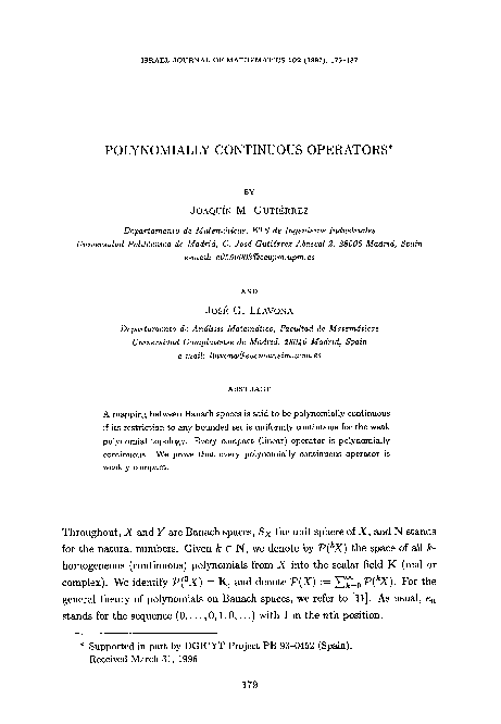 (PDF) Polynomially continuous operators