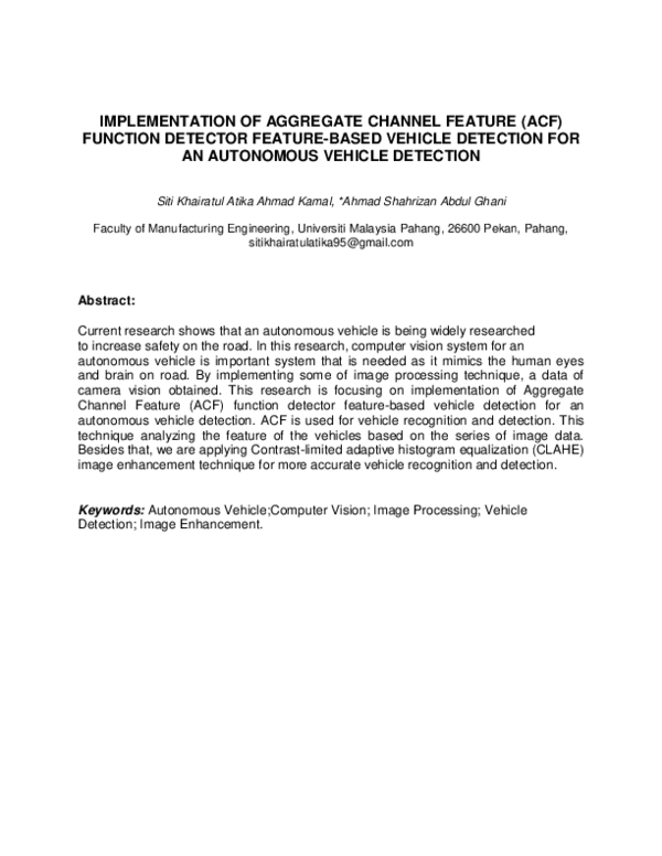 (PDF) Implementation of aggregate channel feature (ACF) function ...