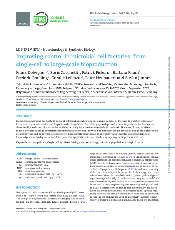 (PDF) Improving control in microbial cell factories: from single cell ...
