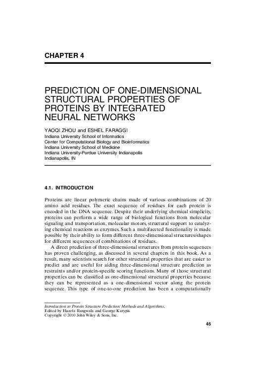 (PDF) Prediction of One-Dimensional Structural Properties Of Proteins ...