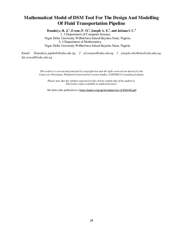 Pdf Mathematical Model Of Dsm Tool For The Design And Modelling Of
