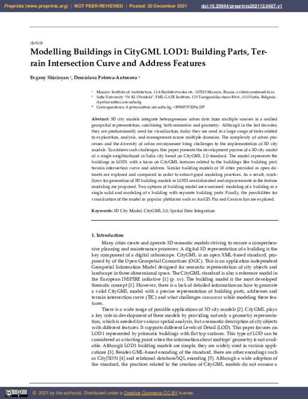 (PDF) Modelling Buildings in CityGML LOD1: Building Parts, Terrain ...
