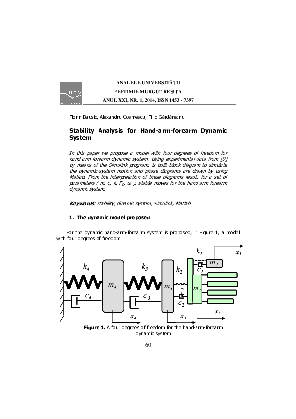 (PDF) Stability Analysis for Hand-arm-forearm Dynamic System