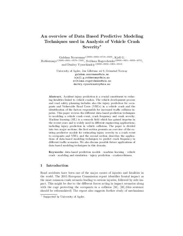Pdf An Overview Of Data Based Predictive Modeling Techniques Used In
