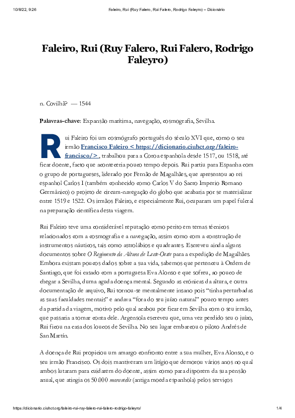 (PDF) Faleiro, Rui (Ruy Falero, Rui Falero, Rodrigo Faleyro ...