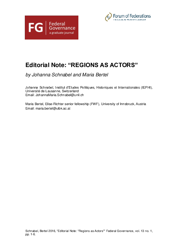 (PDF) Regions as Actors