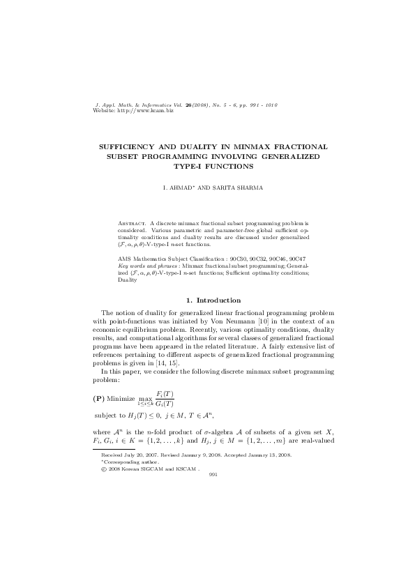 (PDF) Sufficiency and Duality in Minmax Fractional Subset Programming Involving Generalized Type ...