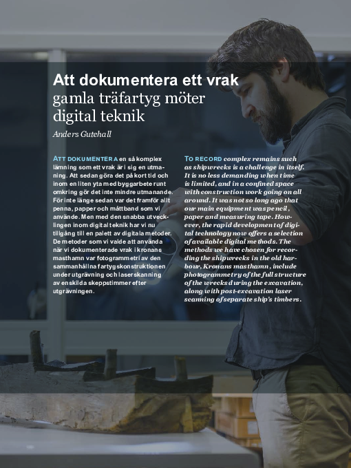 (PDF) Att dokumentera ett vrak: Gamla träfartyg möter digital teknik