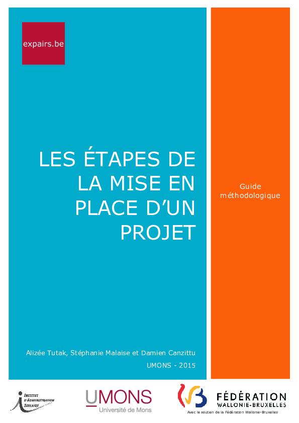 (PDF) LES ÉTAPES DE LA MISE EN PLACE D'UN PROJET Guide méthodologique