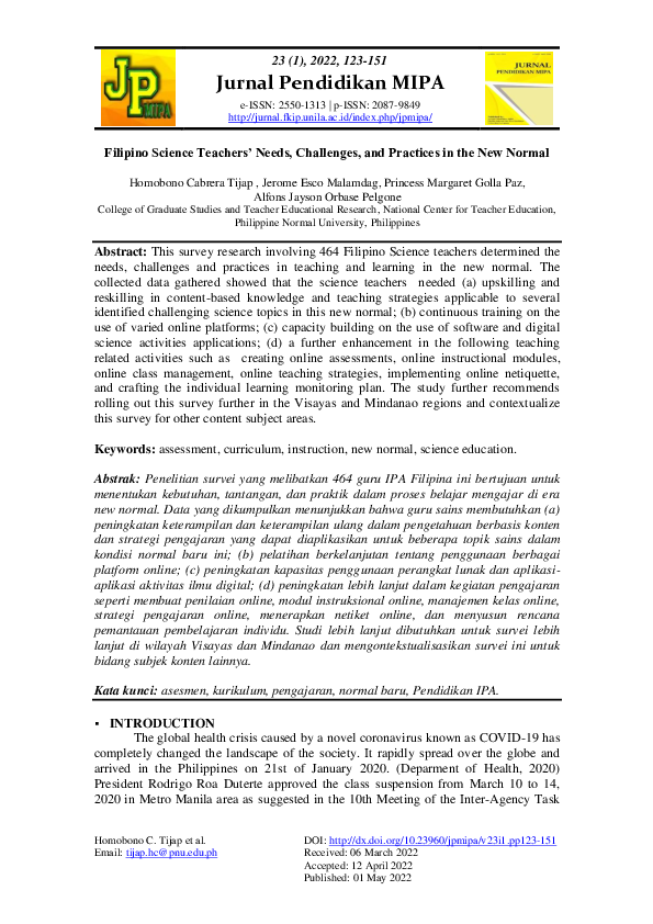 (PDF) Jurnal Pendidikan MIPA