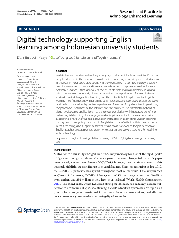 (PDF) Digital technology supporting English learning among Indonesian ...