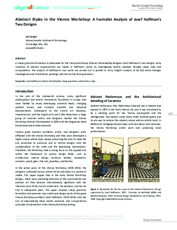 (PDF) Abstract Styles in the Vienna Workshop: A Formalist Analysis of ...