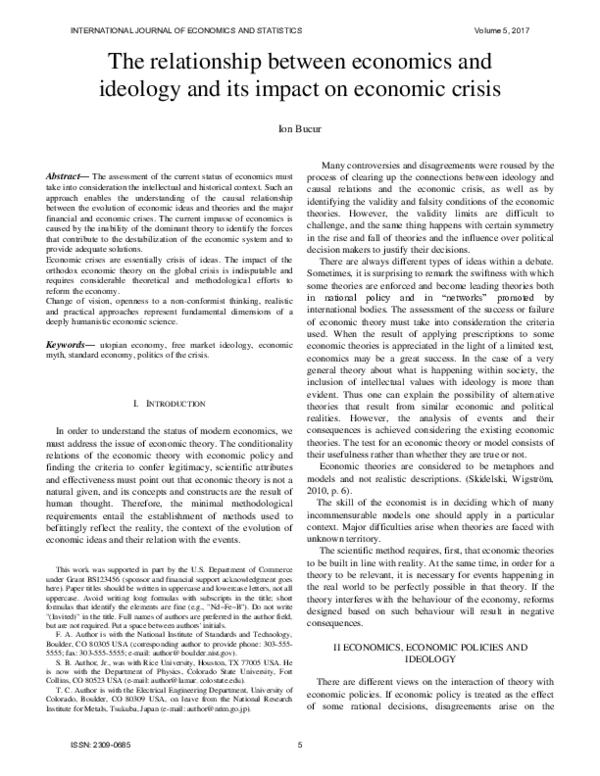 (PDF) The relationship between economics and ideology and its impact on ...