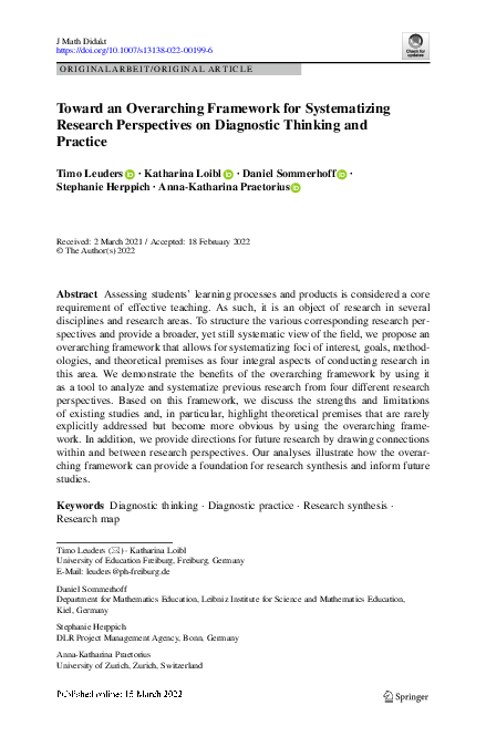 (PDF) Toward an Overarching Framework for Systematizing Research ...