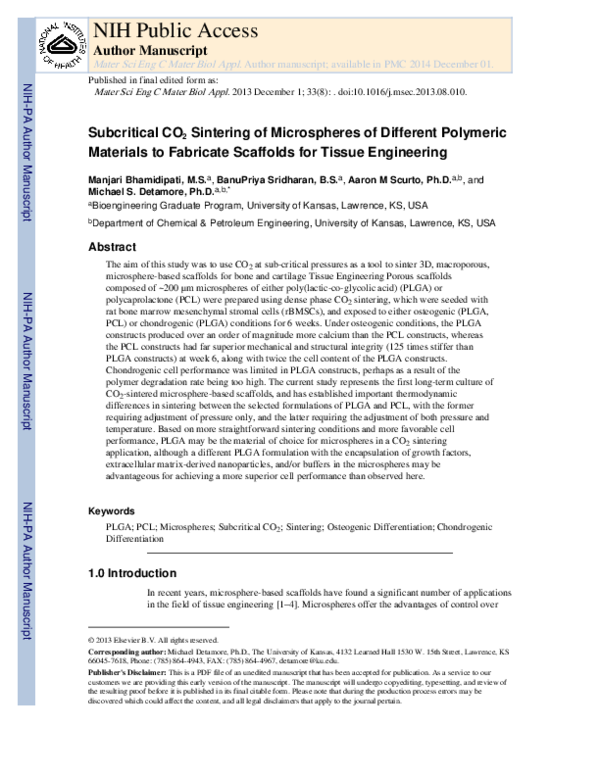 (PDF) Subcritical CO2 sintering of microspheres of different polymeric ...