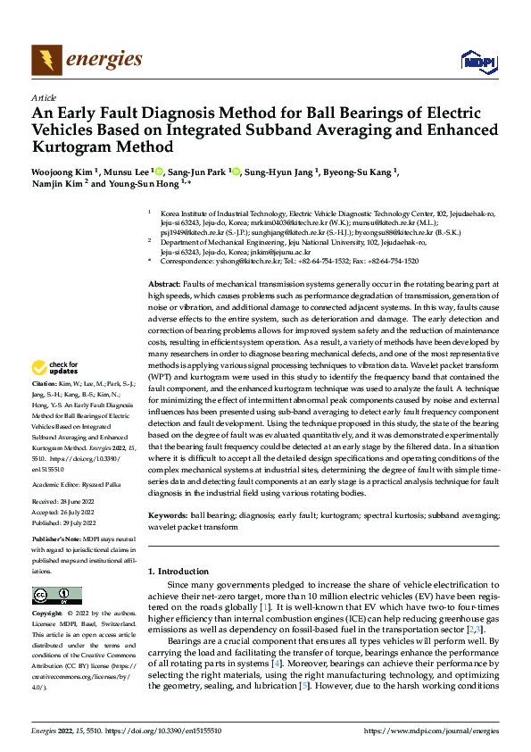 (PDF) An Early Fault Diagnosis Method for Ball Bearings of Electric ...
