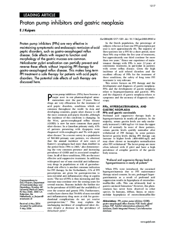 (PDF) Proton pump inhibitors and gastric neoplasia | Helge Waldum ...