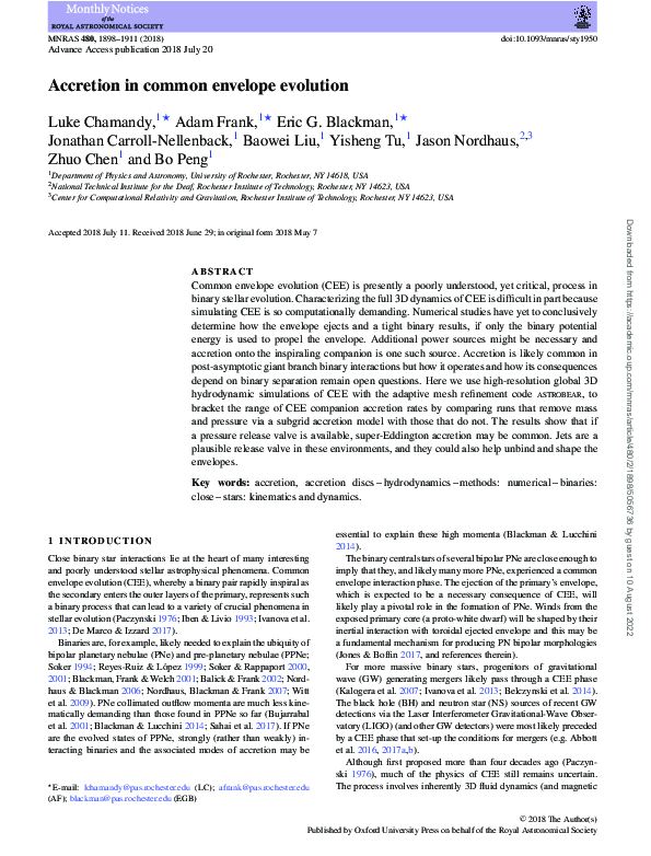 (PDF) Accretion in common envelope evolution | Eric Blackman - Academia.edu